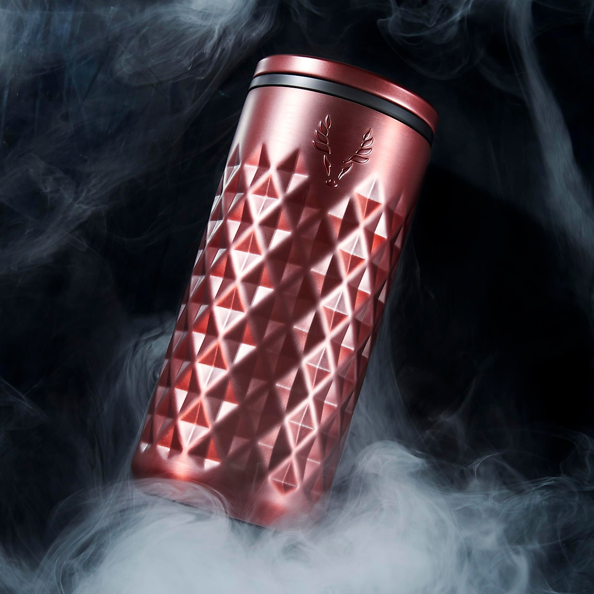 Viski Paragon Insulated Cocktail Tumbler, Insulated Highball Glasses Stainless Steel Highball Glasses with Ceramic Coating 16oz Pink Set of 1