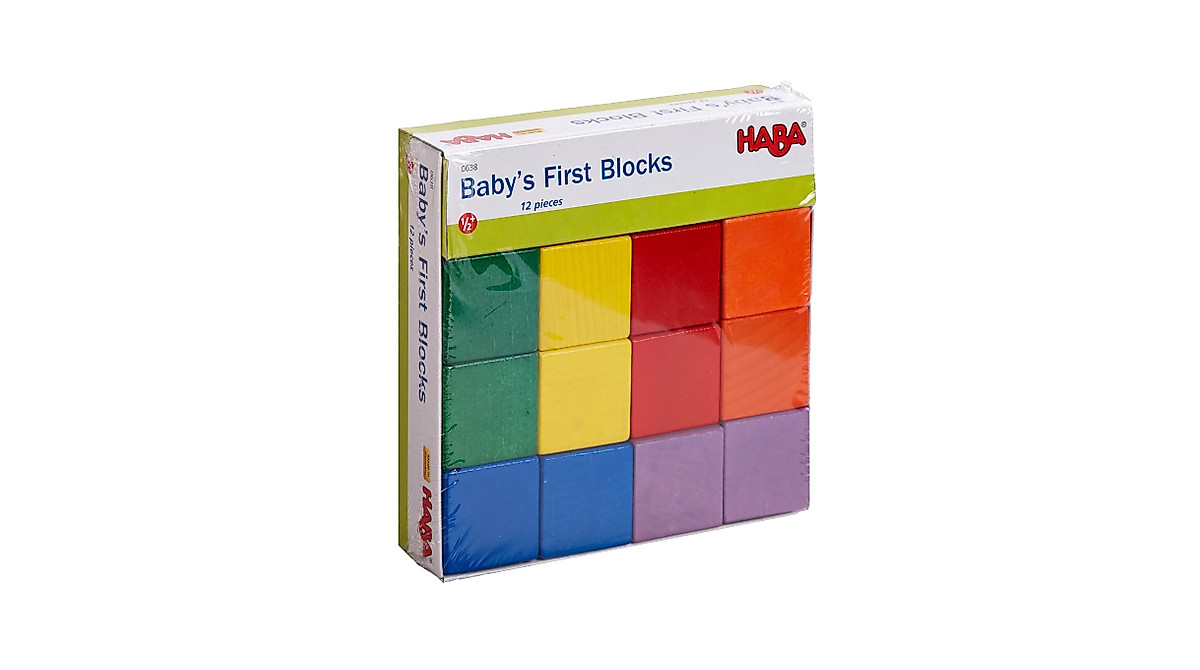 HABA Baby's First Block Set - Colorful Wooden Cube Fun