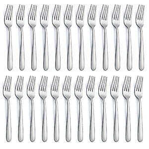 Gymdin 24 Pieces Dinner Forks, Forks Silverware(8 inches), Silverware Forks, Food Grade Stainless Steel Flatware Forks, Mirror Polished & Dishwasher Safe, Using for Home, Restaurant or Kitchen