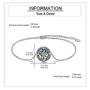 ONEFINITY Compass Bracelet Sterling Silver Celtic Knot Abalone Shell Bracelet Graduation Friendship Talisman Travel Bracelet Inspirational Graduation Jewelry Gifts for Women