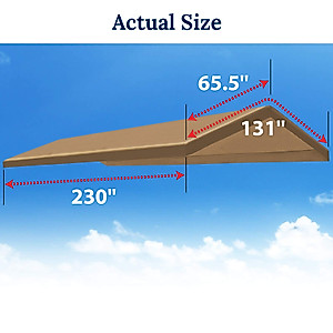 BenefitUSA Upgraded Muliti Color Canopy ONLY 10'x20' Carport Replacement Canopy Outdoor Tent Garage Top Tarp Shelter Cover with Ball Bungees (Tan)