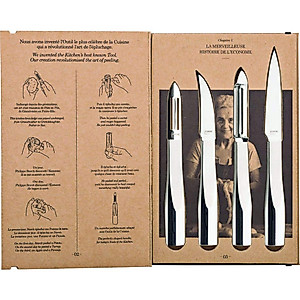 DEGRENNE | Luxury French Kitchen Peelers | L'Econome by Starck Collection | Set of 4 | Satinless Steel