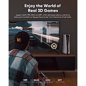 Highwings 8K HDMI Cable 2.1 48Gbps 6.6FT/2M, High Speed HDMI Braided Cord-4K@120Hz 8K@60Hz, DTS:X, HDCP 2.2 & 2.3, HDR 10 Compatible with Roku TV/PS5/HDTV/Blu-ray