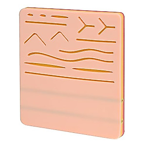 Skillssist Suture Practice Pad & Injection IV Training Pad with 14 Pre-Cut Wounds and 2 Veins, 2-in-1 Training pad for IV Injection Training & Suturing Practice for Medical Students and Doctors