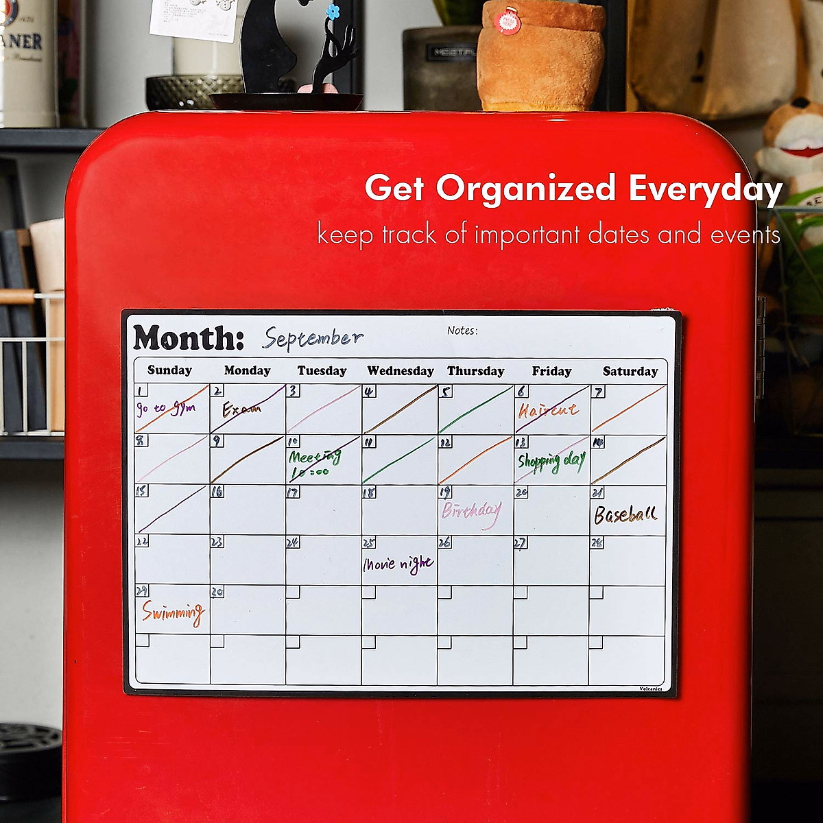 Fridge Calendar Magnetic Dry Erase Calendar Whiteboard Calendar for Refrigerator Planners 16.9 Inches X 11.8 Inches