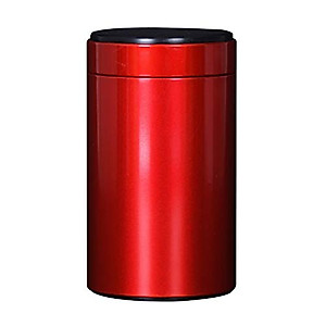 HEALLILY 3PCS Tea Canisters Tin Portable Tea Caddy Coffee Storage Jars Sugar Bowl Spices Condiment Pots Container with Sealed Lid for Tea Storage (Red Size 125)