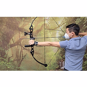 Siege SAS 55 lb 29'' Compound Bow w/ 5-Spot Paper Target, Black w/Package