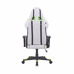Newskill Kitsune Zephyr Series Gaming Chair Finished in Ultra-Breathable Fabric with Adjustable Armrests and Reclining up to 180° – Grey and Green