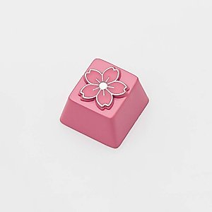 HFSECURITY Sakura Cherry Blossoms Metal Backlit Keycaps for Cherry Mx Switch Mechanical Gaming Keyboard Zinc Aluminum Alloy 3D Keycaps