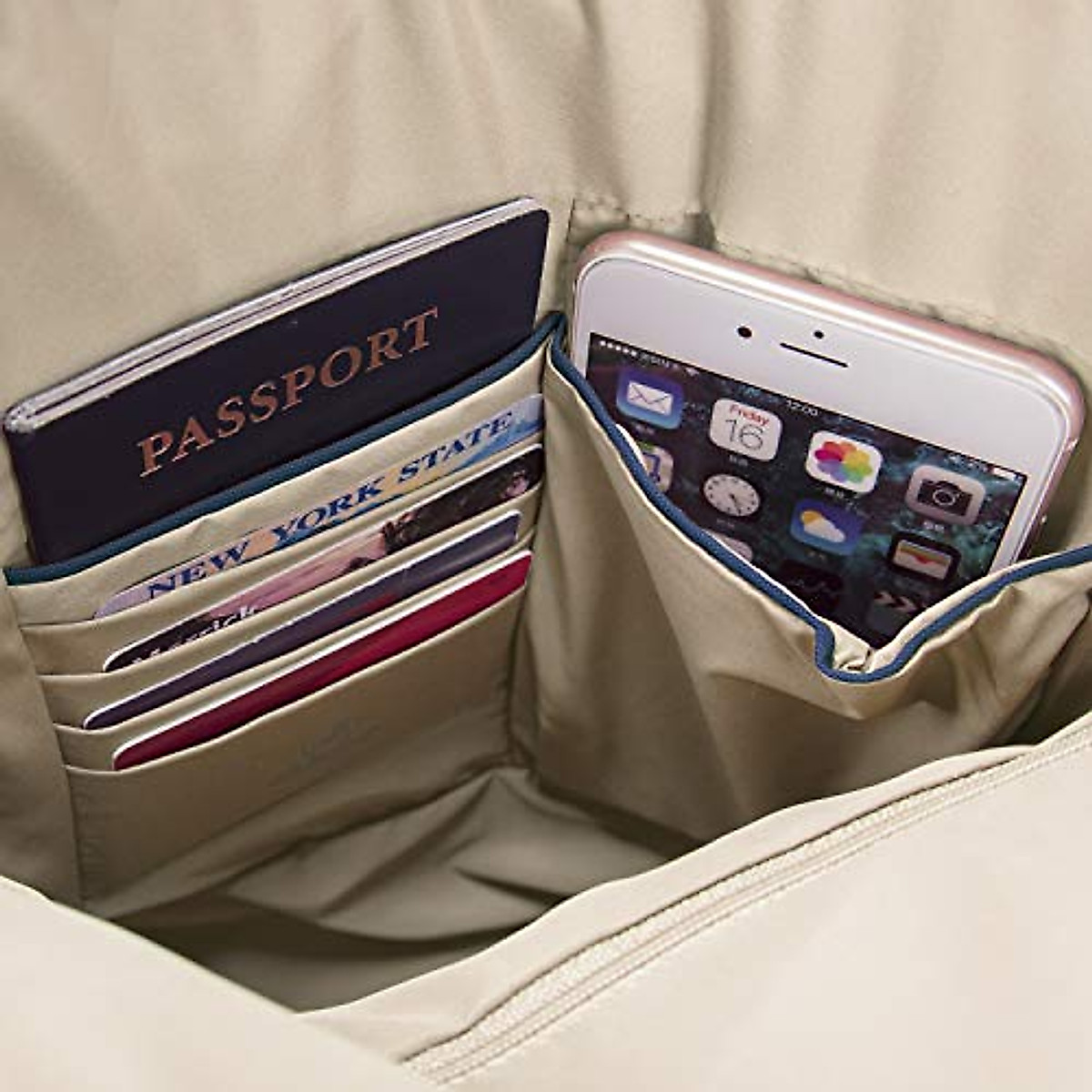 Travelon Anti-theft Signature Slim Backpack, Ocean