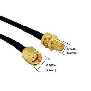 CORONIR 2Pack 33ft WiFi Antenna Extension Cable RP-SMA Male to Female Connector for Wireless LAN Router Bridge Wireless Network Card Security IP Camera