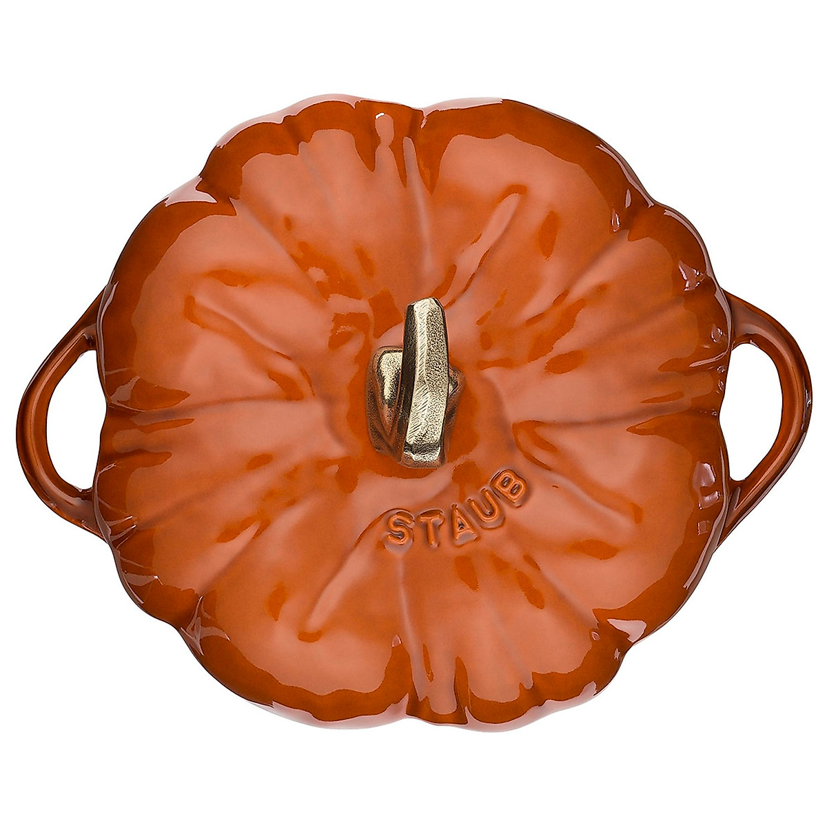 STAUB Cast Iron 3.5 Qt Pumpkin Dutch Oven, Cocotte, Burnt Orange, Made in France