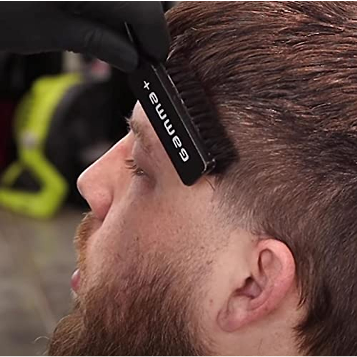 GAMMA+ Professional Barber Fade Brush, Beard Brush, Cleaning Brush for Clipper Tools