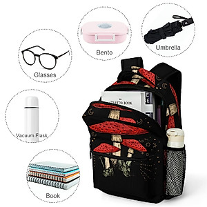 Mushroom Moon Backpack Print Work Leisure Travel Schoolbag Adjustable Practical Gift Unisex Laptop Backpack