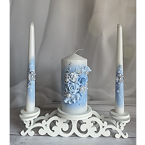Unity Candle Holder-Unity Candle Stand-Unity Candle Holder Set-Pillar Candle Holder-Wedding Gift -Ceremony Decoration-Wedding Centerpiece (Pattern)