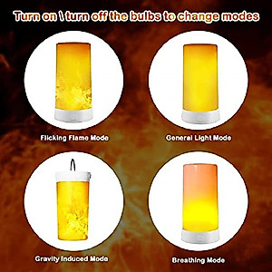 Led Flame Light, Flicking Flame Candles Fire Lanterns Outdoor Hanging Lamps with Remote and 4 Flame Modes for Home Party Garden Christmas Decoration