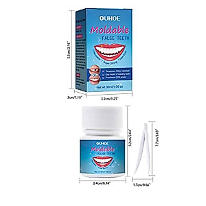 Racsoh Moldable False Teeth Repair Kit - Easy to Use Denture Adhesive with Calcium Carbonate for Cleaner, Whiter Teeth - Includes Tweezers - Improve Your Oral Health Today!