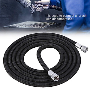 Shexton EVA Braided Airbrush Hose, 5.9ft, 1/8"-1/4" Adapters, BSP Fittings for Air Compressor Connection