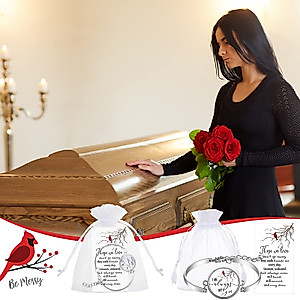 Unittype 3 Set Memorial Gifts Cardinal Memorial Bracelet Jewelry Bangle Sympathy Gift Soul Poem Card Remembrance Gifts Cardinal Gifts(3 Sets)