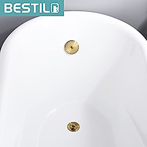 BESTILL Bathtub Drain Kit and Overflow Faceplate, Champagne Bronze