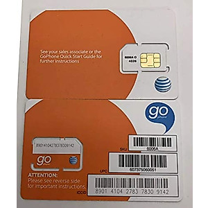 AT&T 6006A Prepaid Go Phone Pre-Paid 4G Sim Card