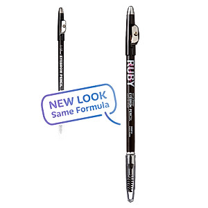 Ruby Kisses GoBrow Eyebrow Pencil, Sharpenable, Longwear, Long Lasting Eyebrow Wooden Pencil for Natural-Looking Brows 3 PACK (Black Brown)