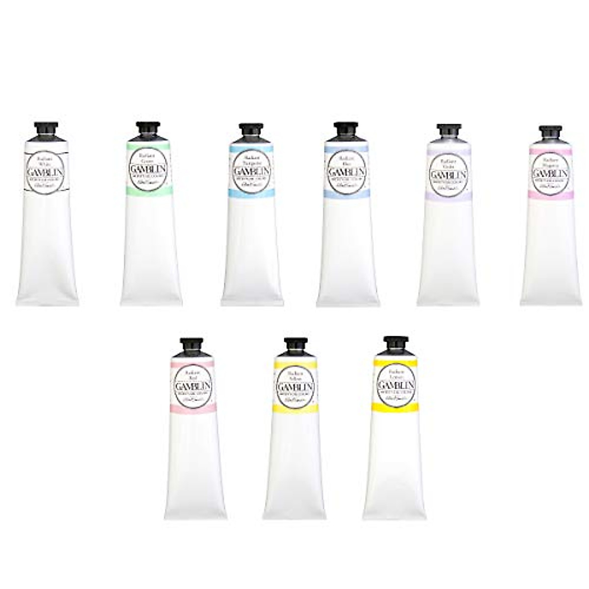 Gamblin Artist Oil Paint Set for Professionals, Radiant Set Includes 37ml Tubes of Colors & 150ml Tube of White
