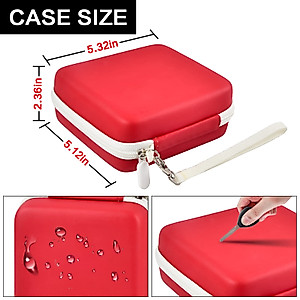 Kid Toy Camera Case for VTech Kidizoom Creator Cam Video Camera, Hard Travel Carrying Storage with Accessories Pocket - Red