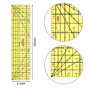 Hot Iron Ruler Hot Ironing Measuring Ruler, Hot Hemmer Ruler Heat Resistant Ruler Sewing Tools Measuring Handmade Tool for Electric Iron Home Ironing Work, 10 Inches