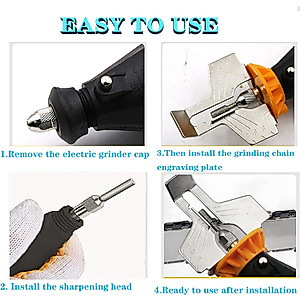 Chainsaw Sharpening Attachment Kit with Angle Guide And Diamond Burr Grinding Stone Files Blade Teeth Sharpener Set (8PCS), Drill Power Tool Accessories
