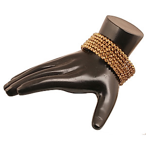 Touchstone "Golden Bangle Collection Yellow Rhinestone Traditional Single Line Stunning Indian Bollywood Designer Jewelry Metal Bangle Bracelets In Antique Gold Tone For Women. Set Of 12