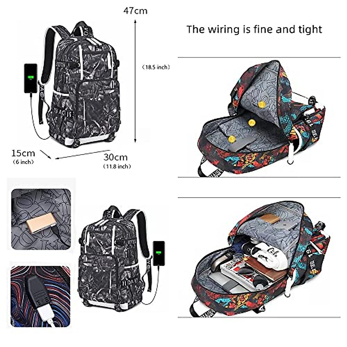 Basketball Player C-urry-30 Laptop Multifunctional Backpack Men'S And Women'S Schoolbag Travel Backpack Fan Gift (black and white 1)
