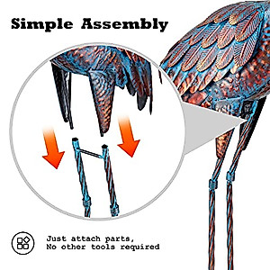 Kircust Garden Crane Statues Patina Heron Decoy, Standing Metal Crane Sculptures Bird Yard Art for Outdoor Decor, Set of 2