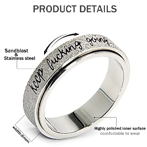 LuckyAmor Fidget Rings Women for Anxiety Rings:Stainless Steel Fidget Rings for Men Spinner Ring Personalized Inspirational Fidget Ring for Anxiety Rings