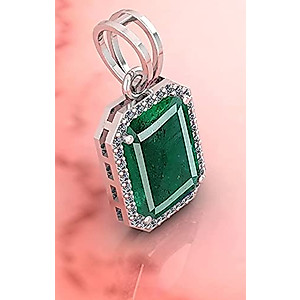 LMDPRAJAPATIS Original 10X15MM Zambian Emerald Panna Jwelery Pendant for 925 Sterling Silver with Stemp Gifted Pendant
