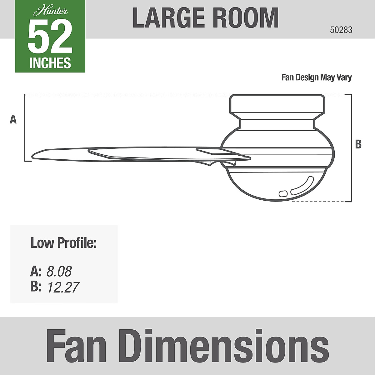 Hunter Fan Company Dempsey 52-inch Indoor Brushed Nickel Modern Ceiling Fan With Bright LED Light Kit, Remote Control, and Reversible WhisperWind Motor Included