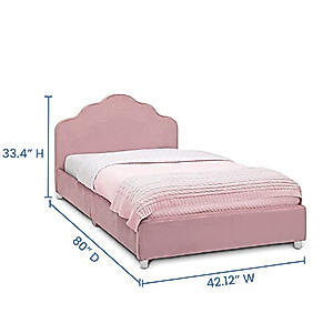 Delta Children Upholstered Twin Bed, Rose Pink