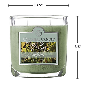 Colonial Candle Bayberry Scented Jar Candle, 2 Wick, 3.5 oz, Mottled Wax Candle