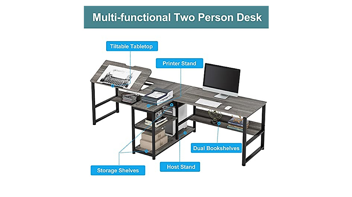 Tribesigns Double Workstation Desk for Home Office