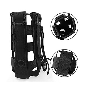 Tactical water bottle bag suitable for Molle system, adjustable outdoor sports water bottle holder, frees up backpack space, outdoor MOLLE water bottle holder 40 ounces (black)