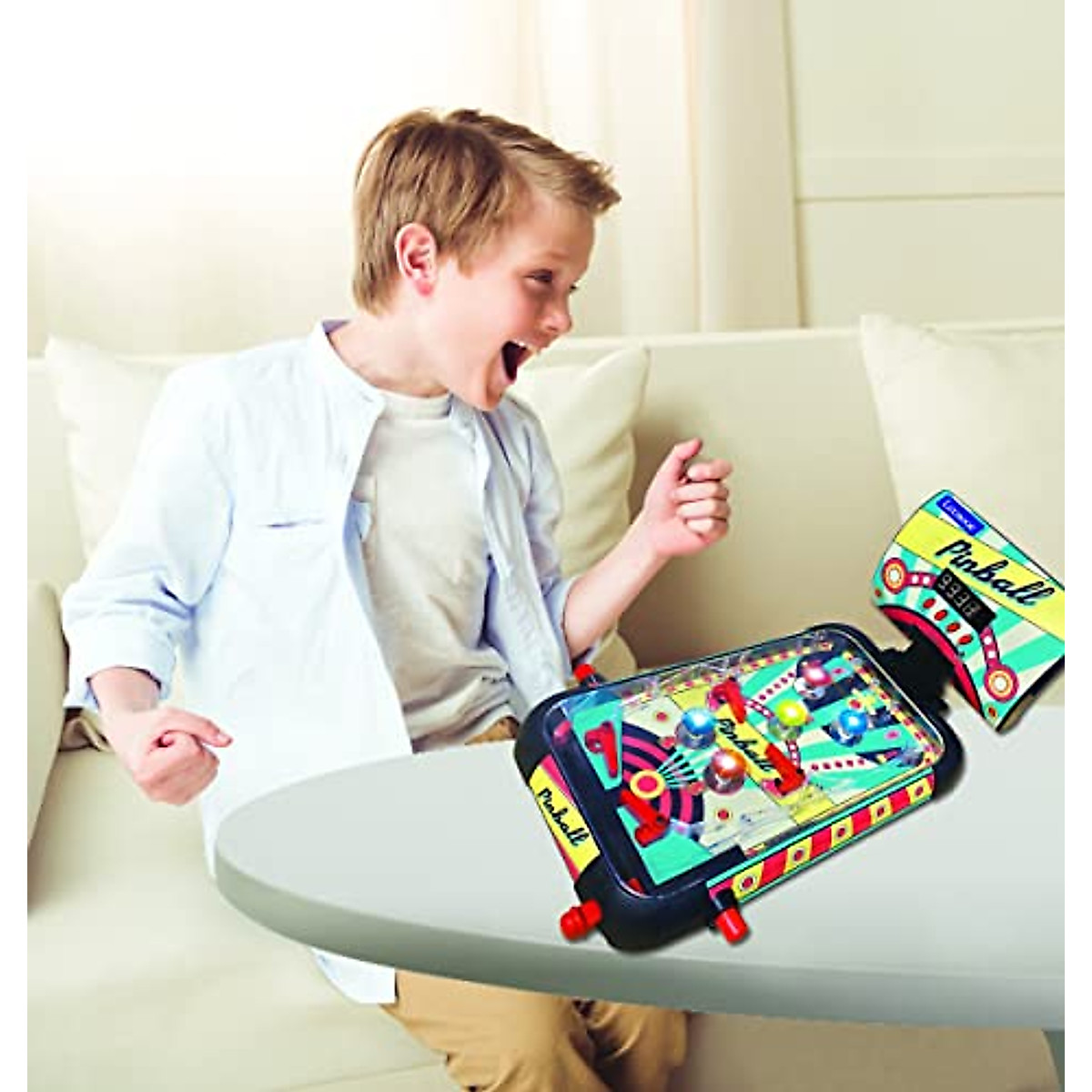 Lexibook Table Electronic Pinball, Action and Reflex Game for Children and Family, LCD Screen, Light and Sound Effects, JG610