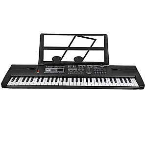 61 Keys Piano Keyboard, Portable Electronic Music Keyboard with Microphone, Music Sheet Stand & Power Supply for Beginner Student