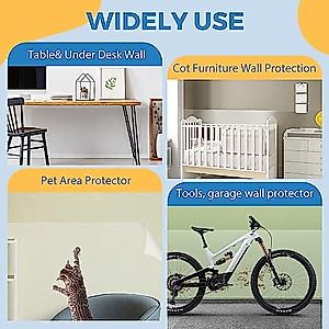 Loiion Clear Wall Protector, Non Adhesive Static Cling Removable Contact Paper, Plastic Stickers for Kitchen & Office from Trash, Chair Back, Wallpaper, Furniture, Door Scratch Dog Cat 6.6ft