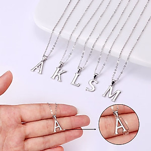Hidepoo Tiny Silver Initial Necklaces Gifts - S925 Sterling Silver Letter R Initial Necklace Gifts Personalized Alphabet Letter Pendant Initial Necklace Jewelry Birthday Gifts Jewelry for Women