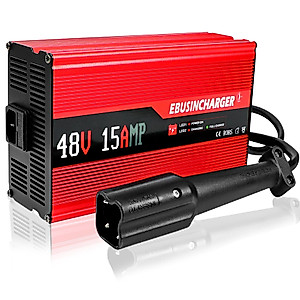 Upgraded 48V15A Golf Cart Battery Charger for Yamaha G29 Drive & Drive 2 Golf Carts.48v Golf Cart Charger- 3-pin Leaf Plug.15 Amp Smart Charger with Trickle Charge, 6-8 Hours Full Charge