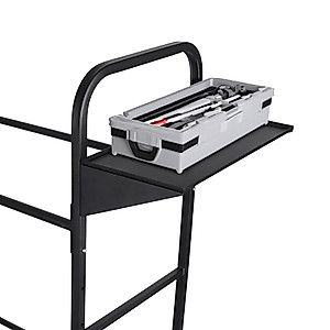 Neorexon Tire Storage Rack 44" x 44" x 18", Rolling Tire Rack Adjustable, Tire Rack for Garage Black w/4 Swivel Casters & 2 Storage Shelf for Garage Storage