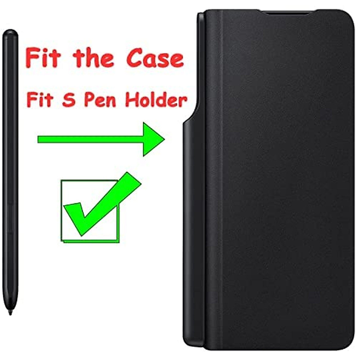 Galaxy Z Fold 4 S Pen Fold Edition,S Pen Z Fold 4,Slim 1.5mm Pen Tip,4,096 Pressure Levels,Z Fold 3 Stylus Pen for Samsung Galaxy Z Fold 4 5G+Tips/Nibs + Eject Pin (Black) EF- FF92PCBEGUS