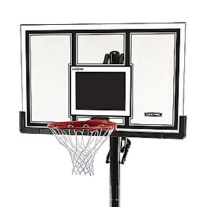 Lifetime 71525 Height Adjustable In Ground Basketball System, 54 Inch Shatterproof Backboard