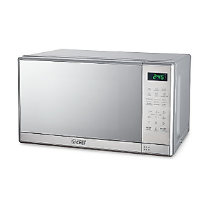 COMMERCIAL CHEF 0.7 Cu Ft Microwave with 10 Power Levels, 700W Microwave with Digital Display, Countertop Microwave with Child Safety Door Lock, Programmable with Push Button, Stainless Steel