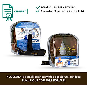 Neck Support Pillow, Help Ease Tension with This Patented Cervical Neck Brace, Neck Pillow for Sleeping, Travel, Work, Ergonomic Memory Foam, Orthopedic Pillow for Pain Relief, Brown